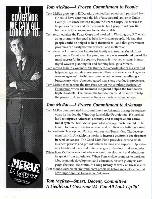 Handbill, Political - Tom McRae – Works – eMuseum