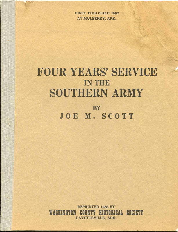 Book, "Four Years of Service in the Southern Army" – Works – eMuseum