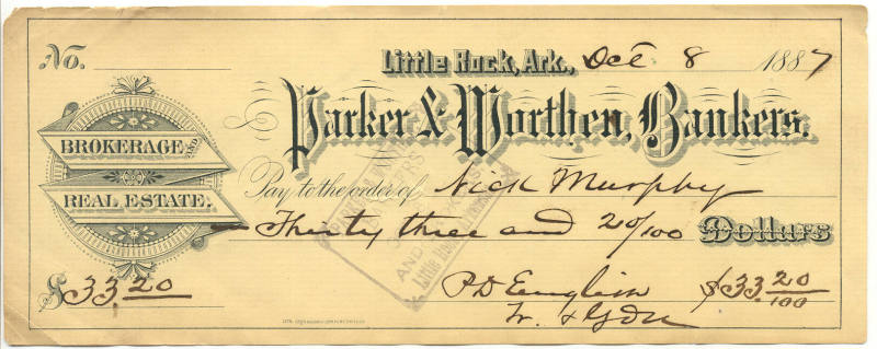 Check, Bank - Parker & Worthen Bank – Works – eMuseum