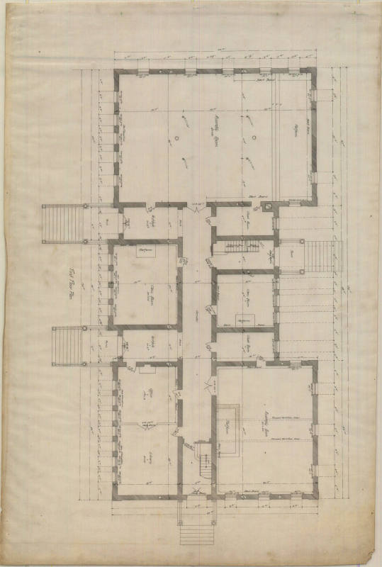 Drawing, Thompson Architectural - Galloway Hall, Hendrix College ...